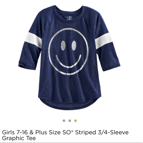 SO | Shirts & Tops | Girls So Smiley Face Tee 78 | Poshmark